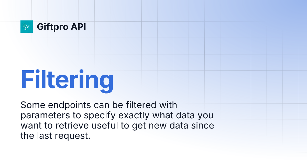 Filtering | Giftpro API